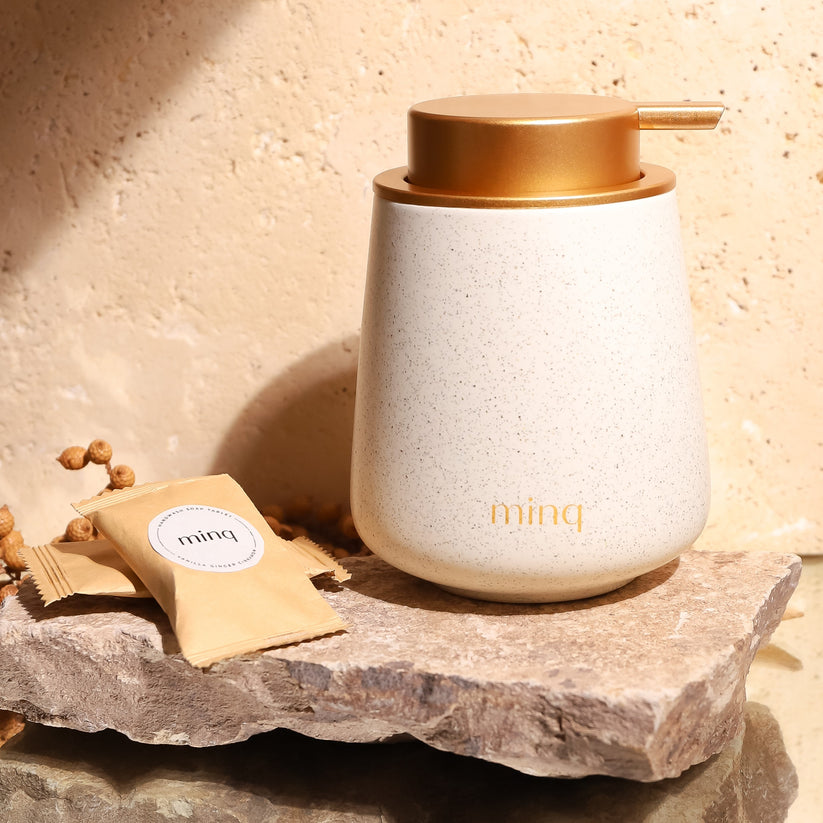 Sustainable Ceramic Handwash Kit with Refillable Soap Tablets | Minq – minq